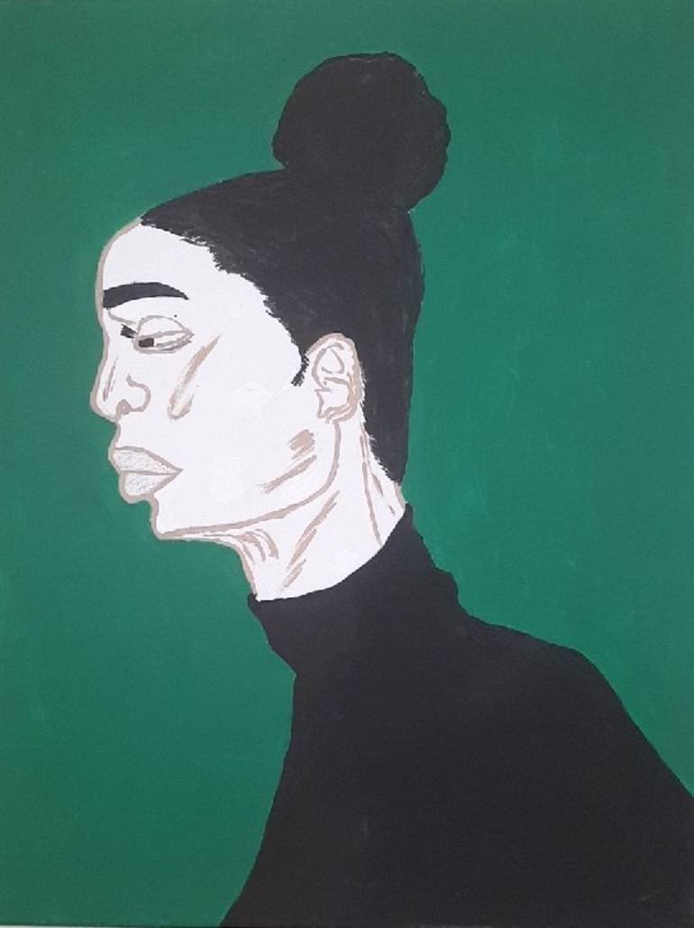 Black and Fearless Painting by Marie Sanon | Saatchi Art