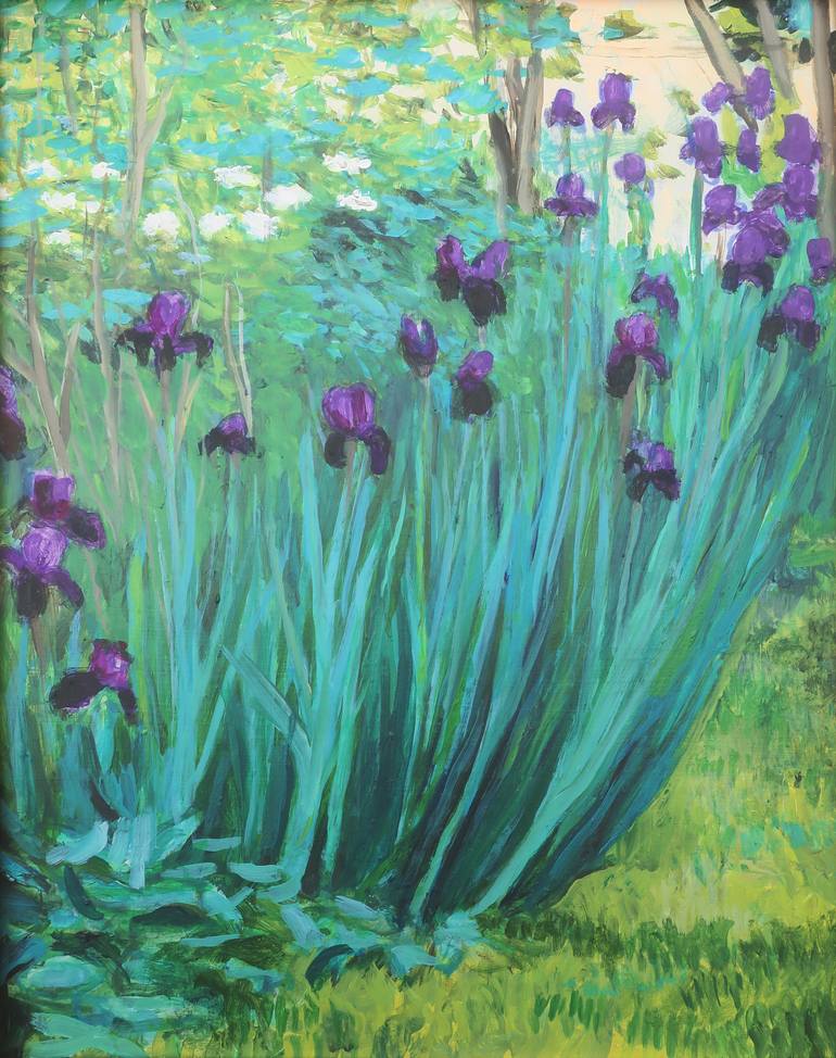 Irises Painting by David Kleiner | Saatchi Art