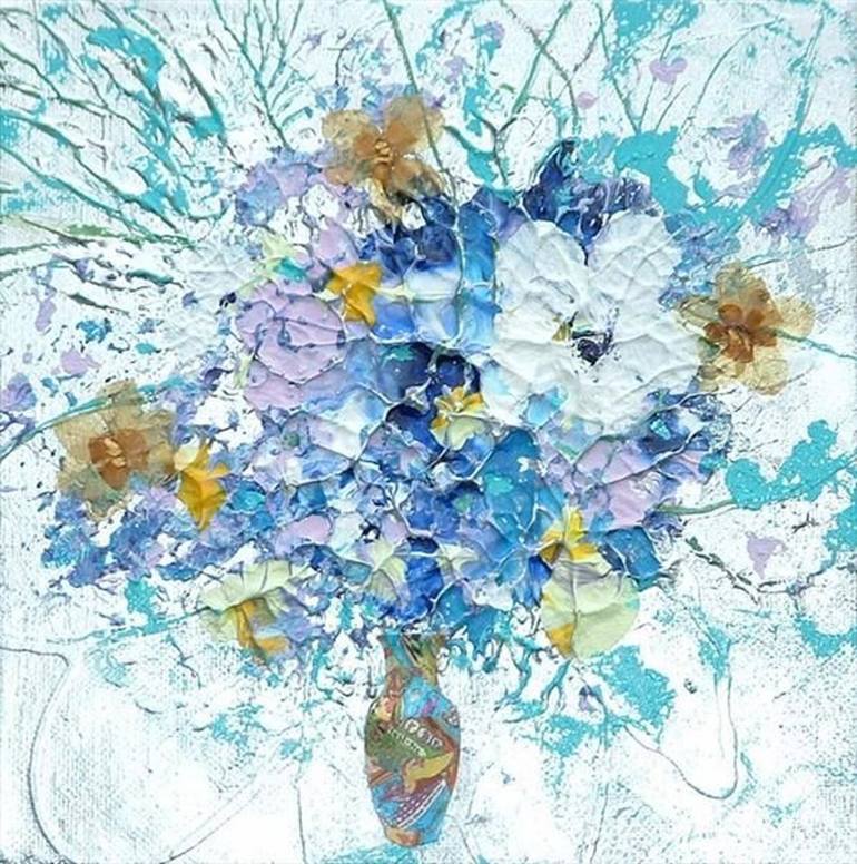 Flowers in a Grayson Perry Vase Painting by Art Cmyth | Saatchi Art