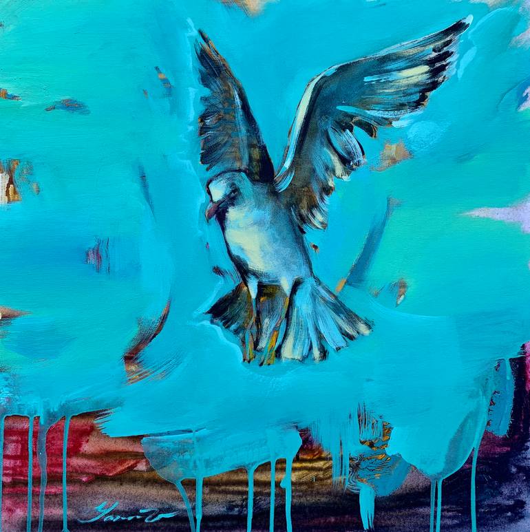 Abstract Flying Bird Art