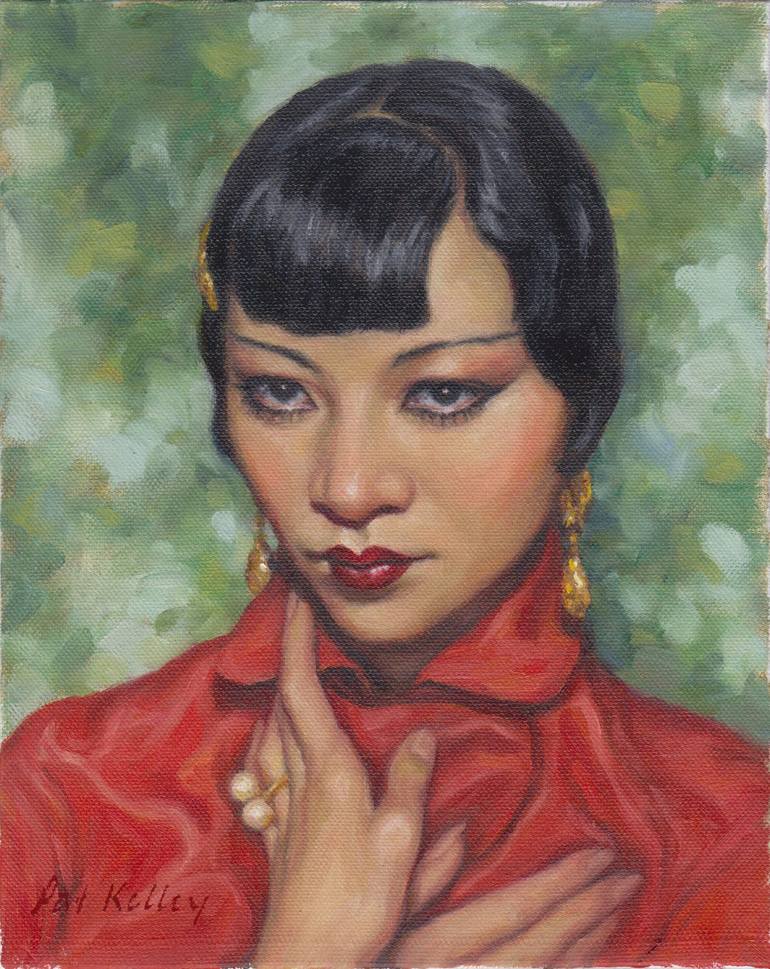 Portrait of Anna May Wong Painting by Pat Kelley | Saatchi Art
