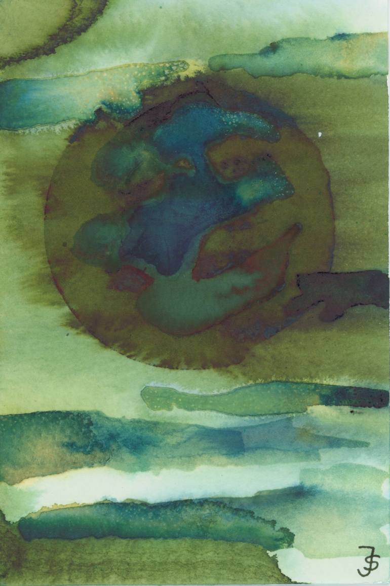 Green Blue Drawing by Jay See | Saatchi Art