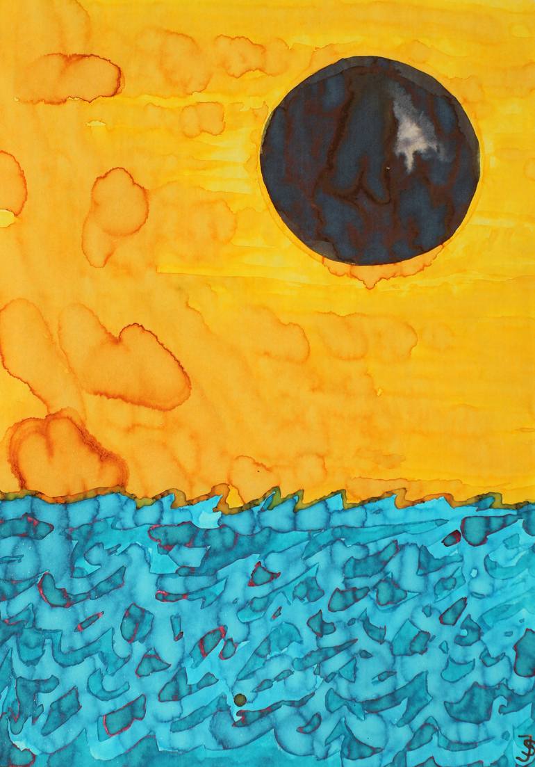 Black Sun Drawing by Jay See | Saatchi Art