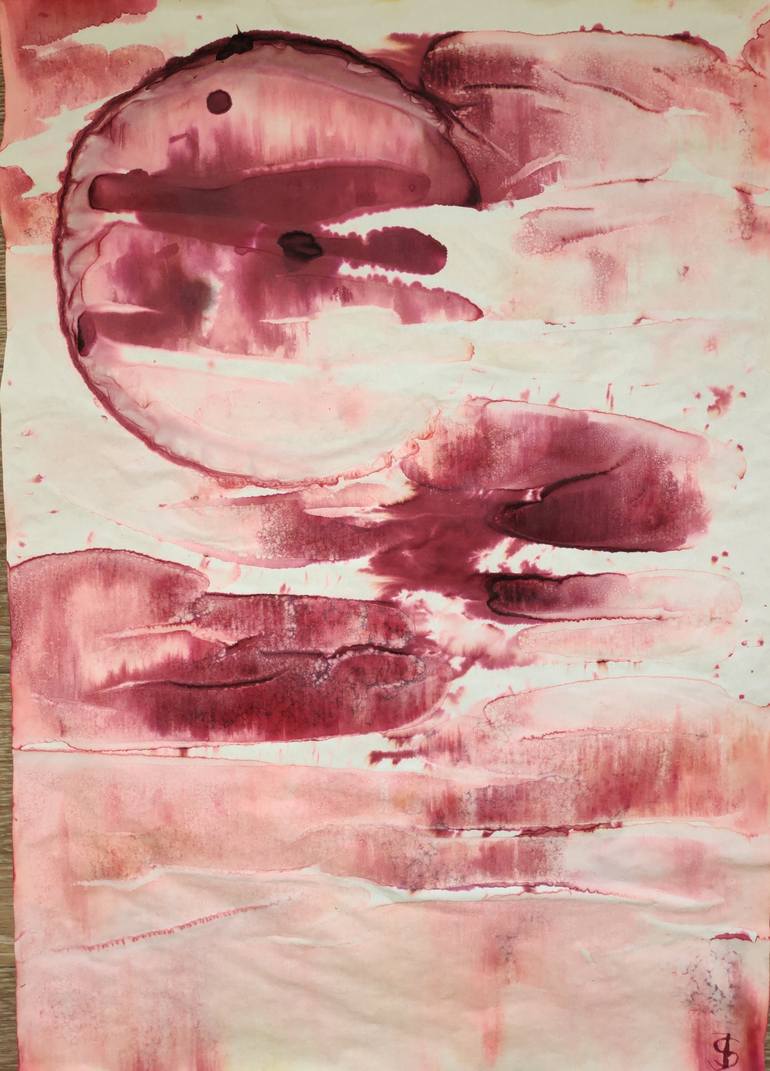 Crimson Sky in the Morning Drawing by Jay See | Saatchi Art