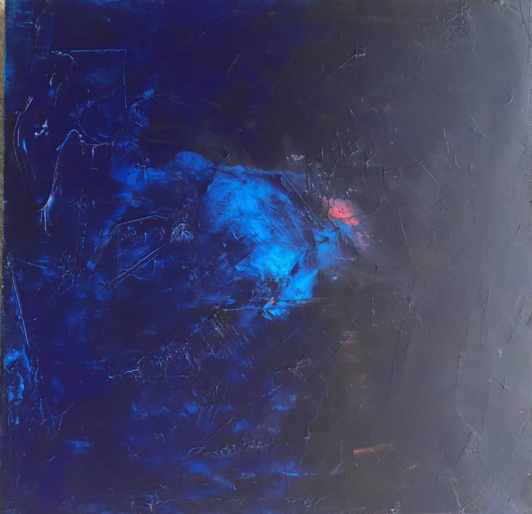 Intense Blue Abstract Expressionist Painting Painting by Anna Grear ...