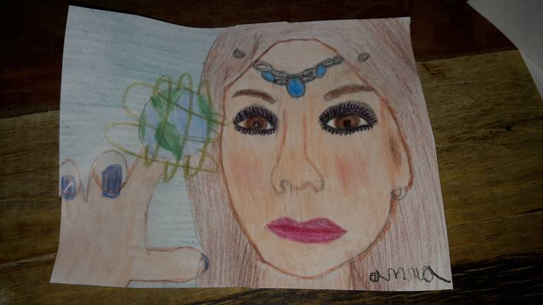 the lady lila Drawing by anna brown | Saatchi Art