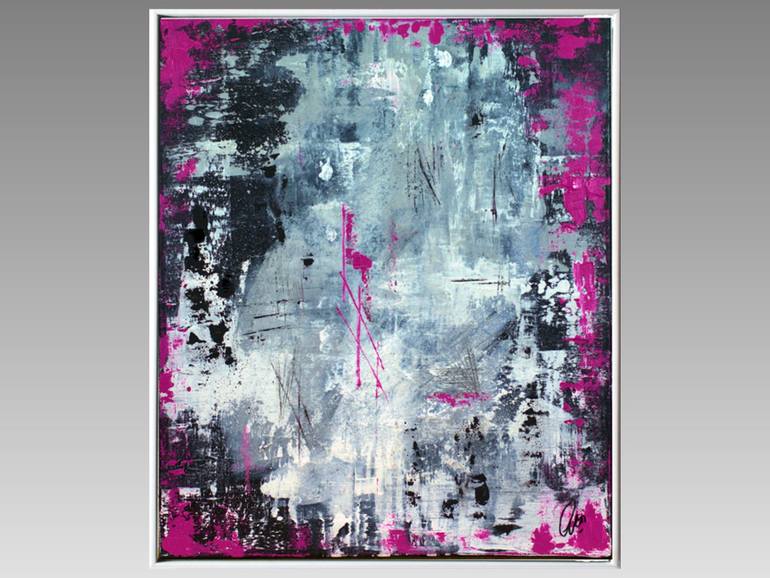 Simpatico - Pink Abstract Art in Frame Painting by Edelgard Schroer ...