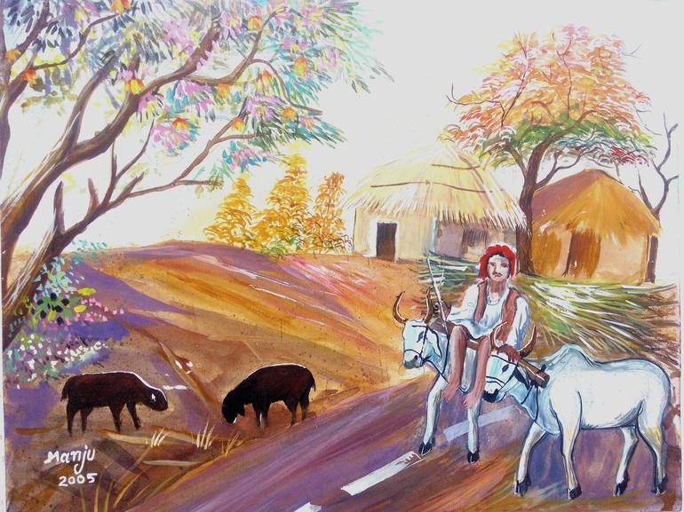 landscape Painting by Manju Rajak | Saatchi Art