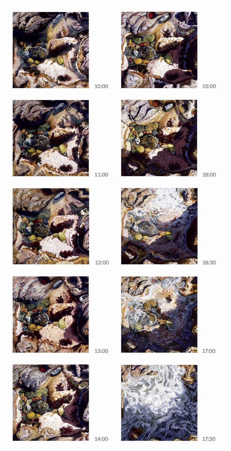 Lindisfarne Rock Pool Series - Set of 10 Paintings Painting by Anna ...