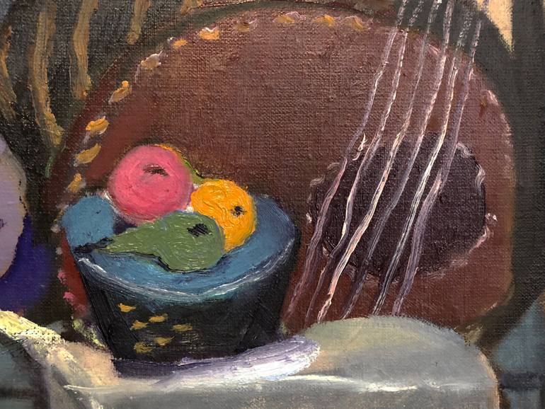 Candle, Skull, Lute and Fruits Painting by Steve Binetti | Saatchi Art