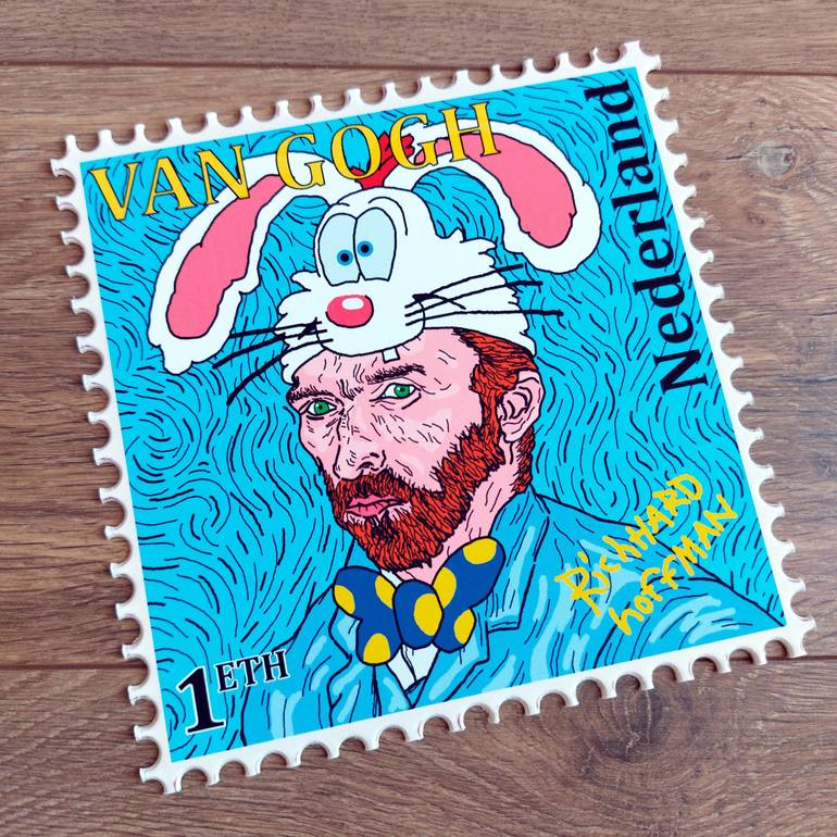 Rabbit Rabbit Van Gogh Physical NFT - Limited Edition of 1 Mixed Media ...