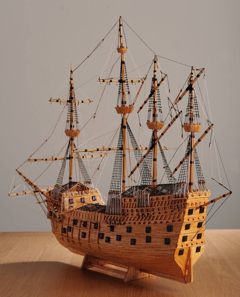 The Unique Matchstick Armada... The Mary Rose. Sculpture by David ...