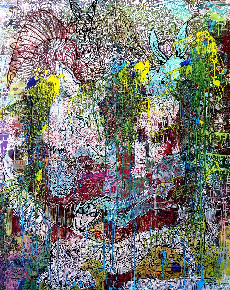 THE INFALLIBE WISE OWL AND THE DONKEYS OF THE WORLD Painting by Igor Eugen Prokop | Saatchi Art