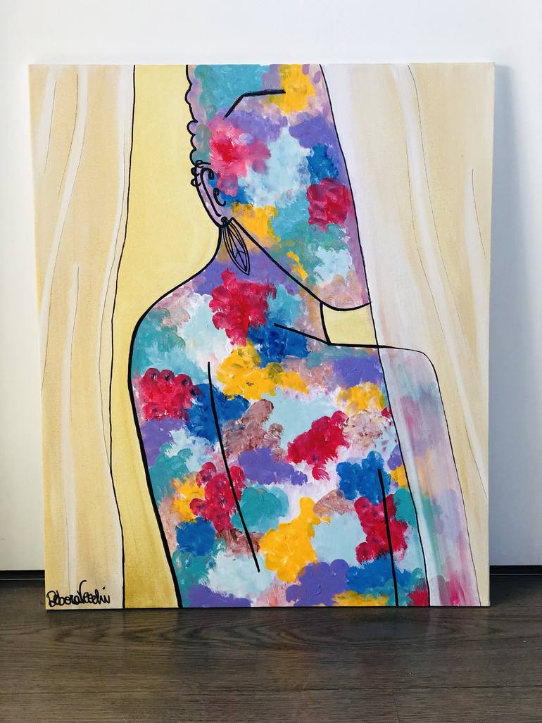 Woman with a veil. Painting by Debora Vecchi | Saatchi Art