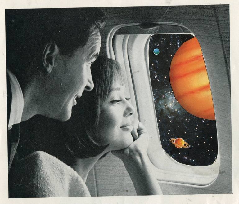 To another better world original collage Collage by Maya Land | Saatchi Art