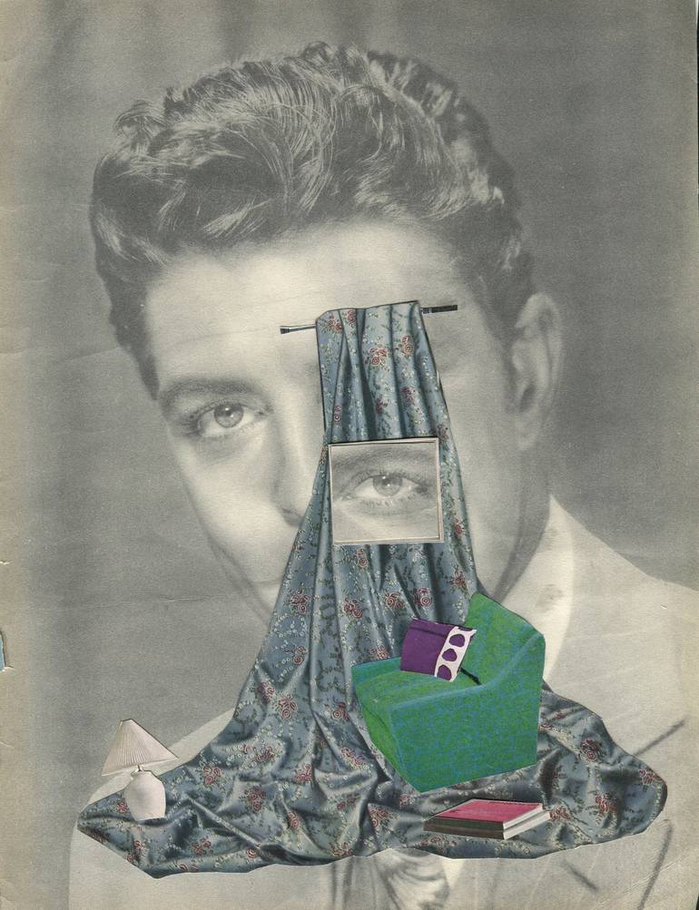 Self portrait of a man original collage Collage by Maya Land | Saatchi Art