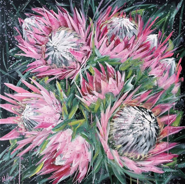 We Are All For Love - King Proteas By HSIN LIN Painting by HSIN LIN ...