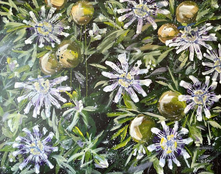 A Plentiful Harvest - Passion Flower and Fruit Painting by Hsin Lin ...