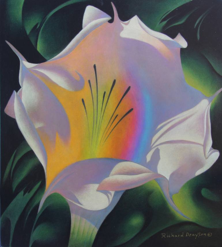 RAINBOW FLOWER Painting by Richard Drayton | Saatchi Art