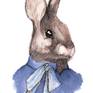 Violet: Anthropomorphic Rabbit Portrait in Purple Blouse Drawing by ...