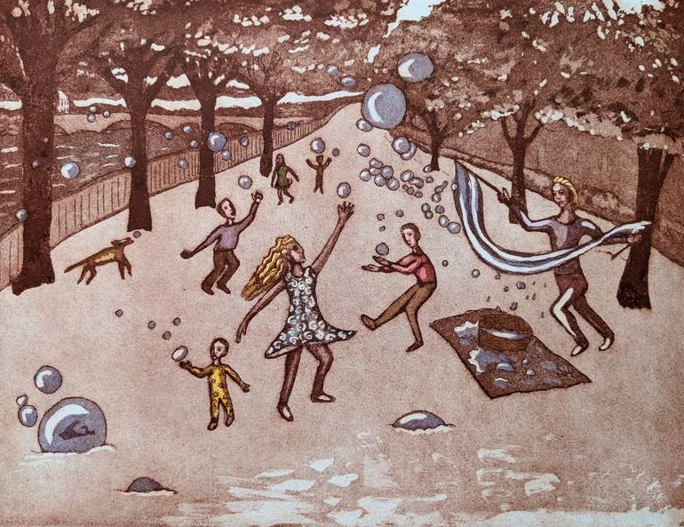 By the River Printmaking by Linda Landers | Saatchi Art