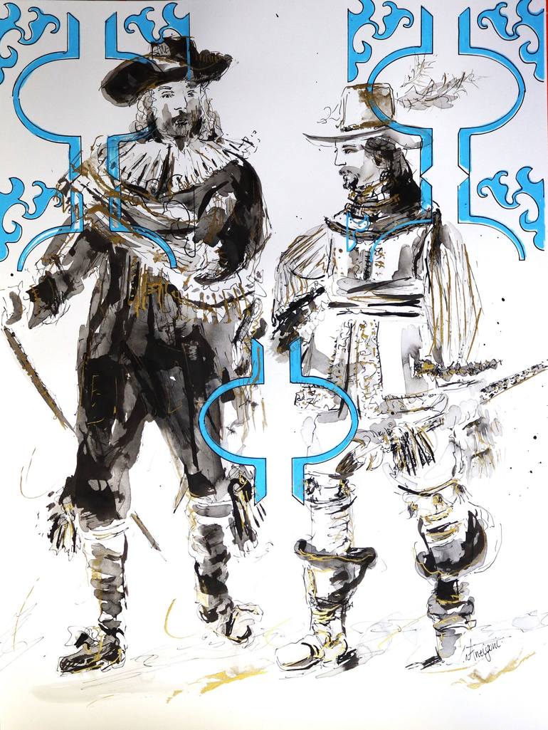 The Night Watch Drawing by Antigoni Tziora | Saatchi Art