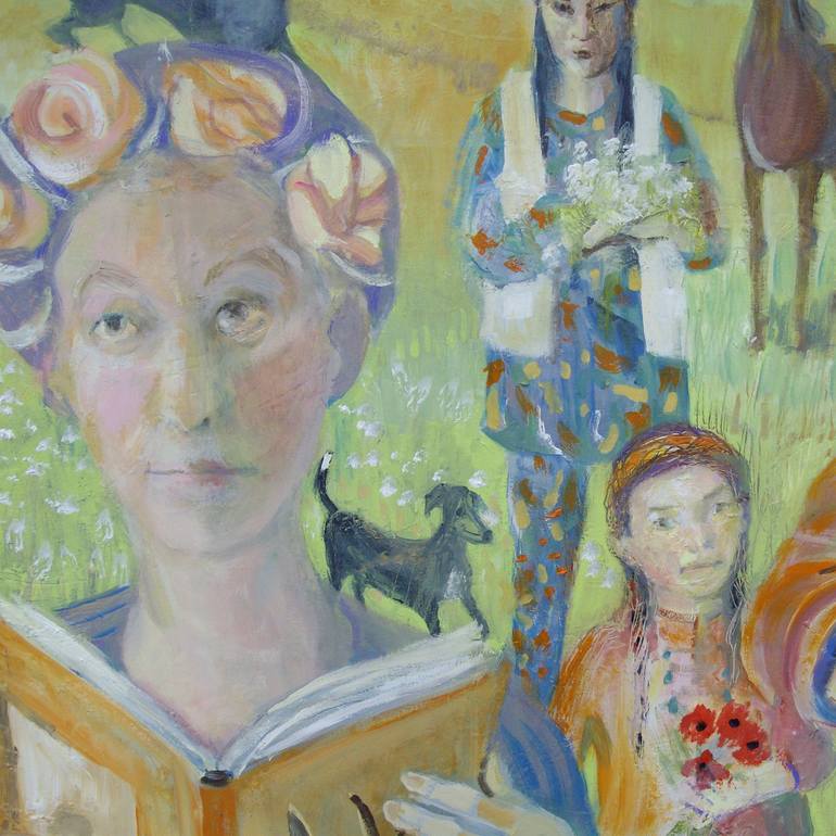 Her Book Painting by Bea Jones | Saatchi Art
