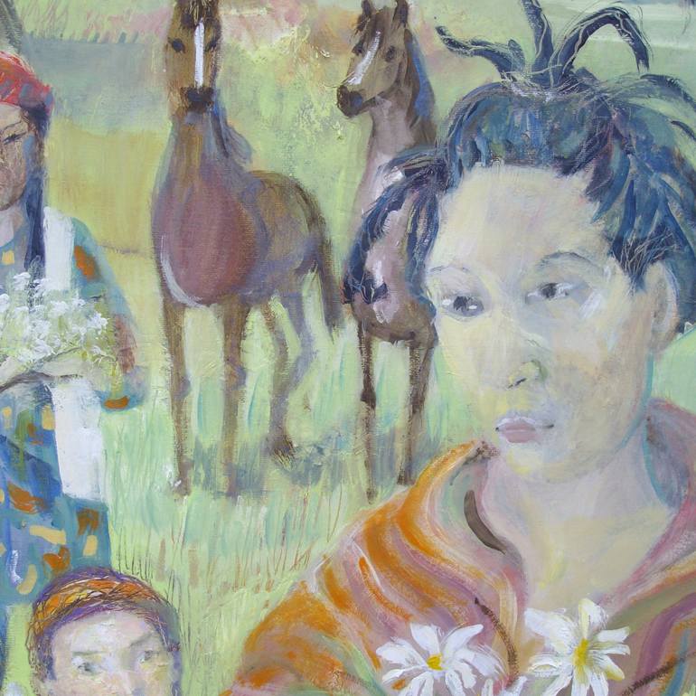Her Book Painting by Bea Jones | Saatchi Art
