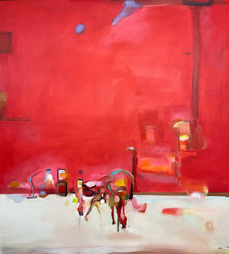 Red and the wheel Painting by Romuald Musiolik | Saatchi Art