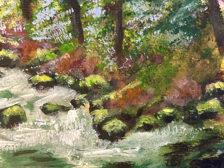 The Forest Stream Painting by Misty Lady | Saatchi Art