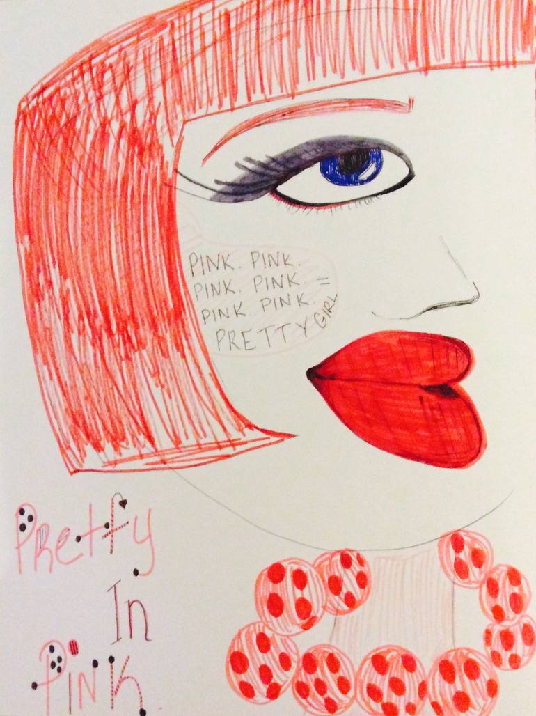 Pretty In Pink Drawing by Moonpie Suzi | Saatchi Art