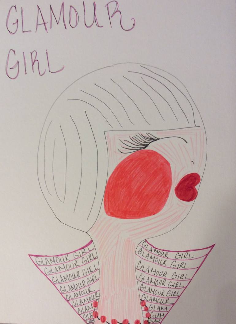 Glamour Girl Drawing by Moonpie Suzi | Saatchi Art
