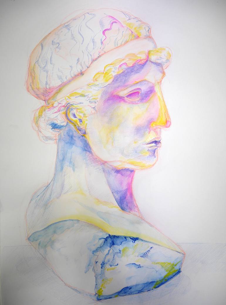 Portrait of a classical bust Drawing by Francesca Migliorini | Saatchi Art
