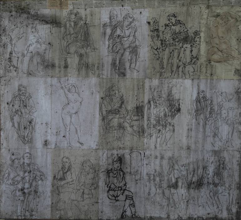 people composition Painting by Joseph Pushkarev | Saatchi Art