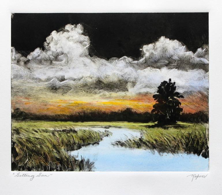 SETTING SUN Printmaking by DALE RAYBURN | Saatchi Art