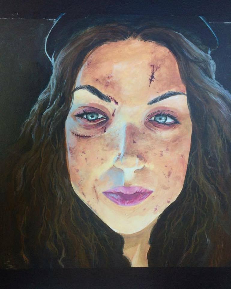 Fighting My Demons Painting by LaMont Russ | Saatchi Art