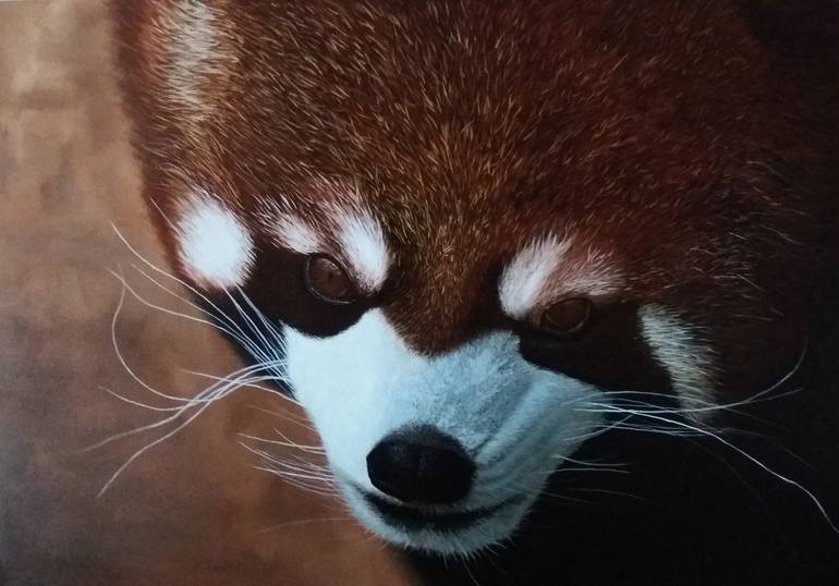 Red panda Painting by Erik Flothmann | Saatchi Art
