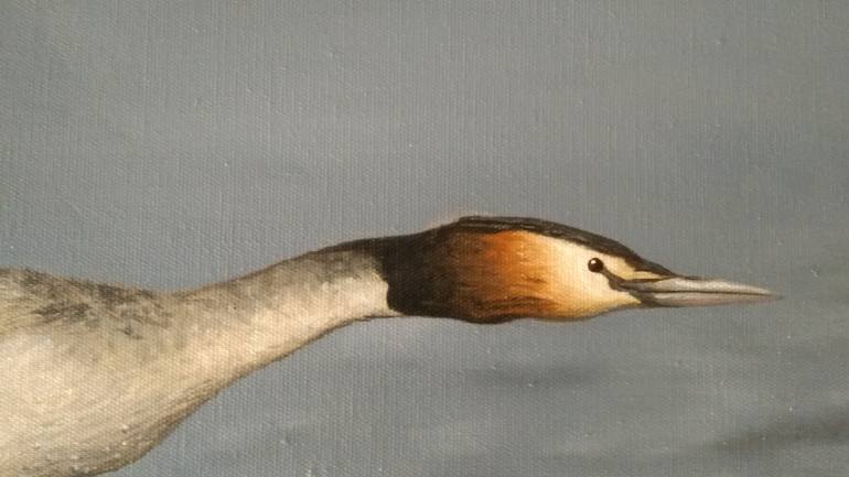 Great Crested Grebe Painting by Erik Flothmann | Saatchi Art