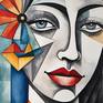 Pablo Picasso Style Woman Cubism Portrait No.12 Digital by Dmitry O | Saatchi Art