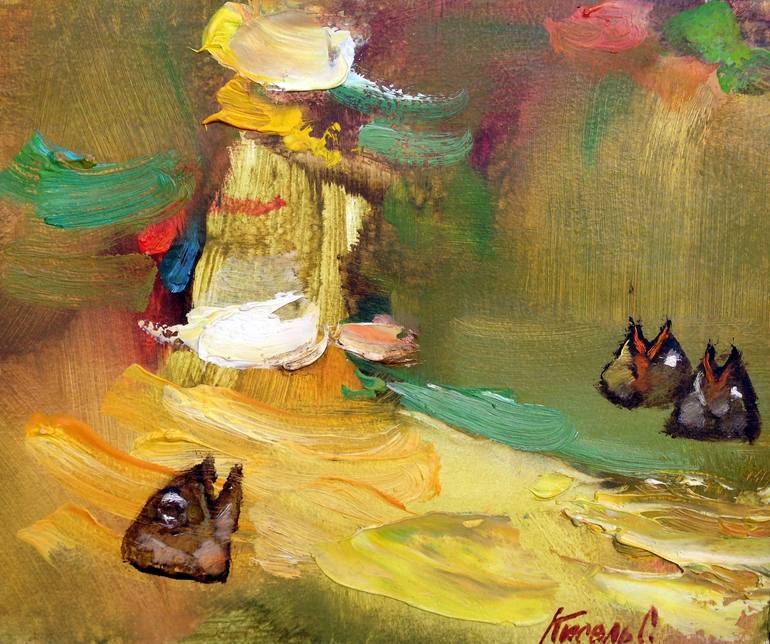 Conversation with fish Painting by Sergey Kisel | Saatchi Art