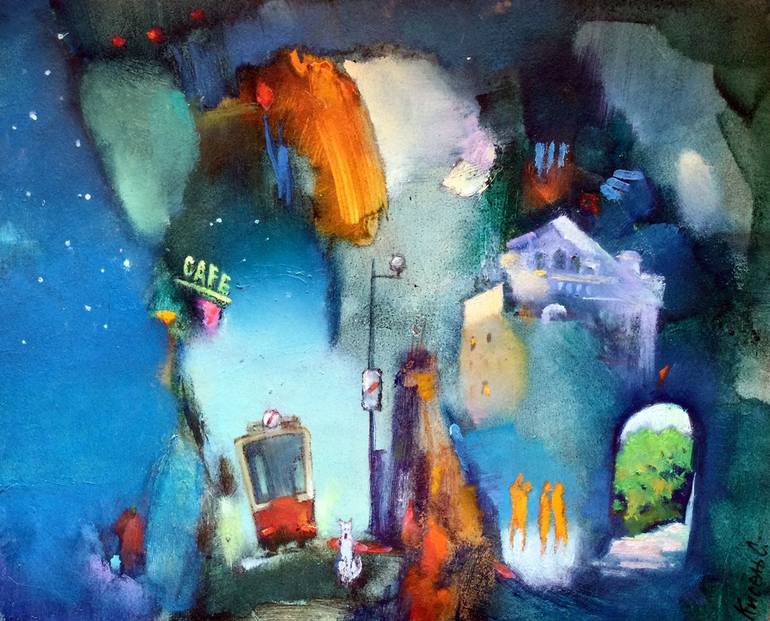 City's Night Painting by Sergey Kisel | Saatchi Art