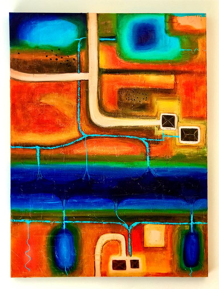 Top left Paddock Painting by Sharon Weller | Saatchi Art