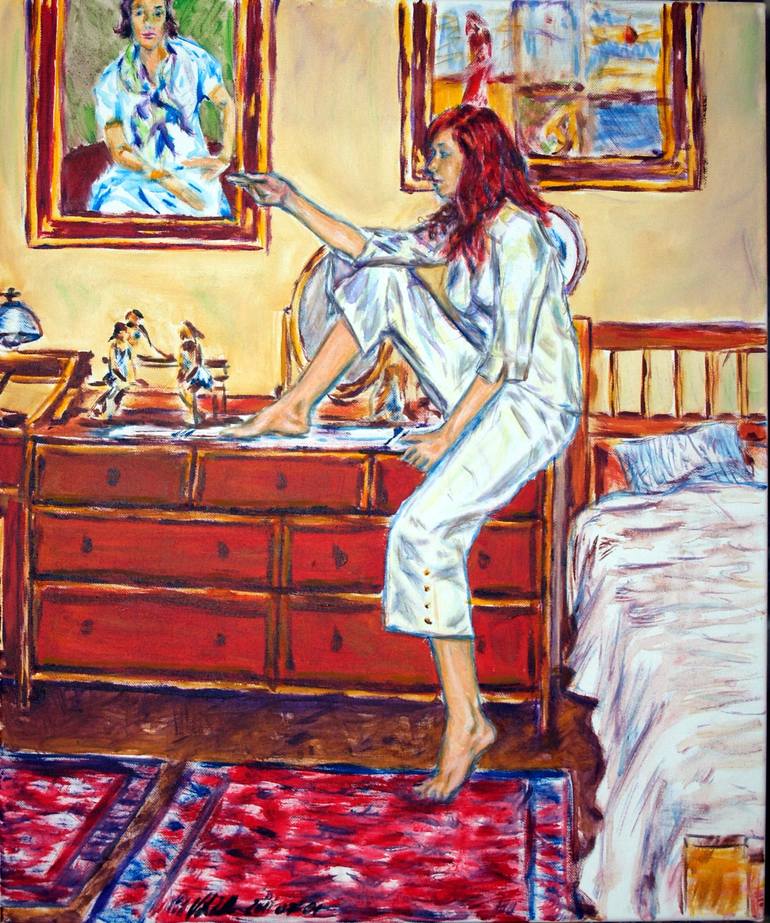 The pretty Victoria in white. Painting by Zoltan Vasanits | Saatchi Art