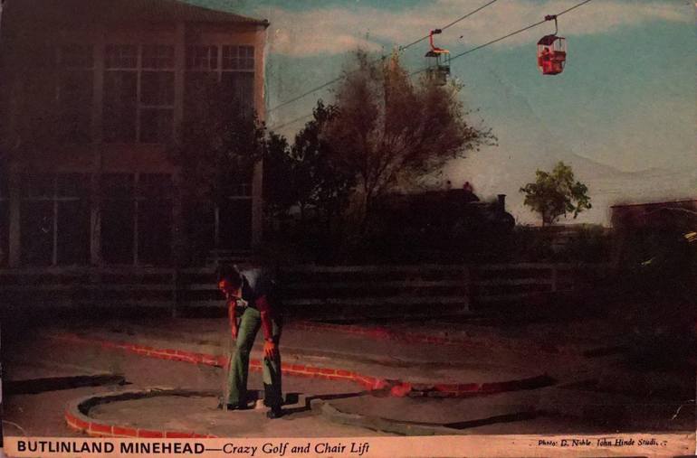 Butlins Minehead, crazy golf and chair lift Painting by Tony O'Keeffe ...