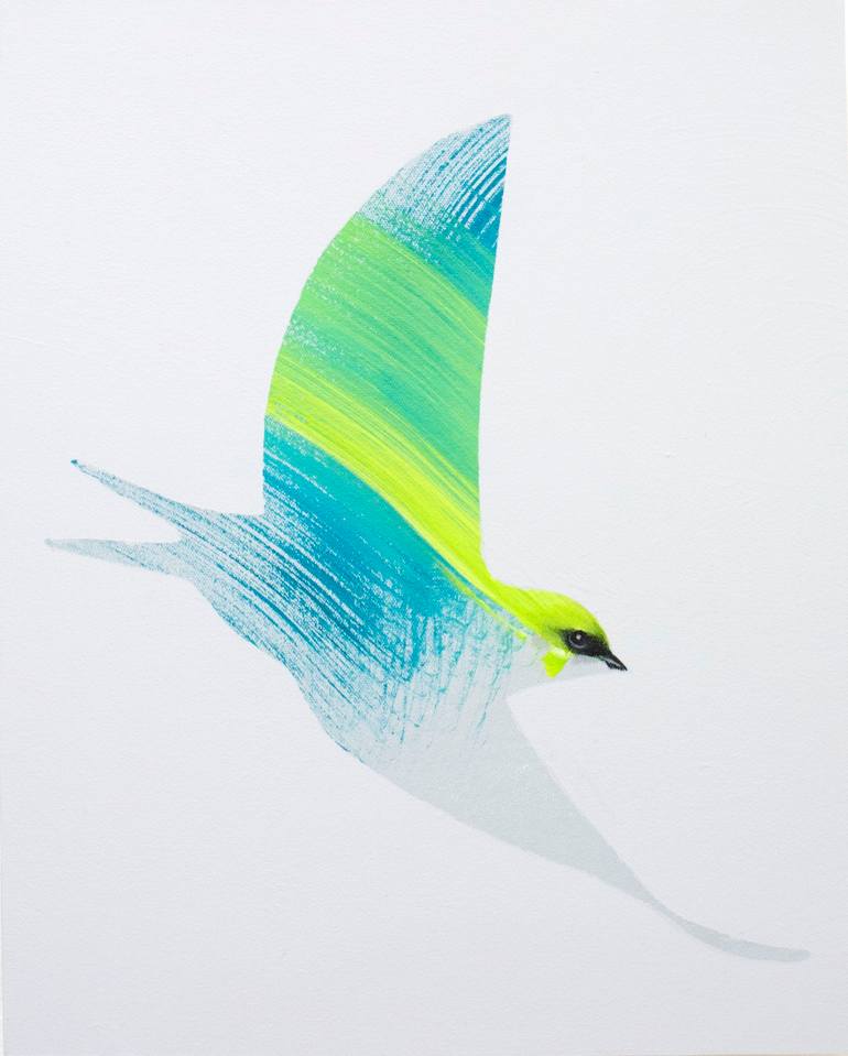 Mini messenger bird 11 Painting by Maria Harding | Saatchi Art