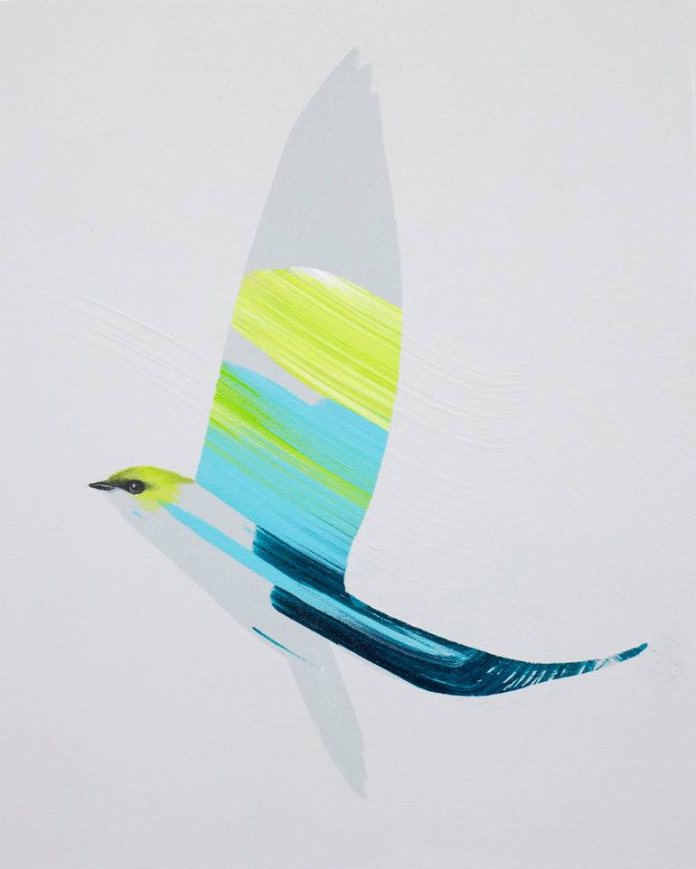 Mini messenger bird 12 Painting by Maria Harding | Saatchi Art