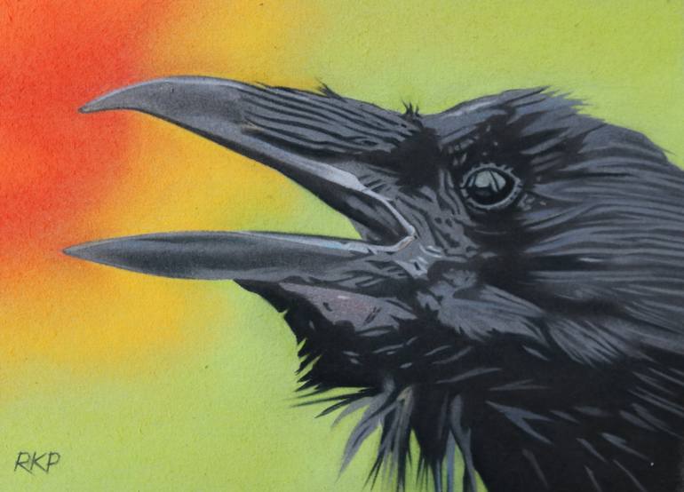 Carrion Crow Drawing by Richard K Potter | Saatchi Art