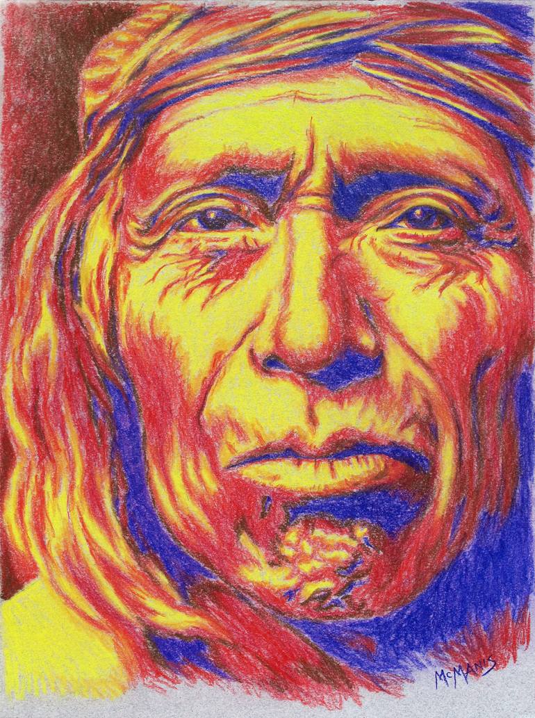 Zuni Man Drawing by Joe McManis | Saatchi Art