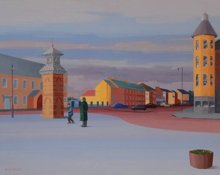 At Tynemouth clock tower Painting by Adam Daniels | Saatchi Art