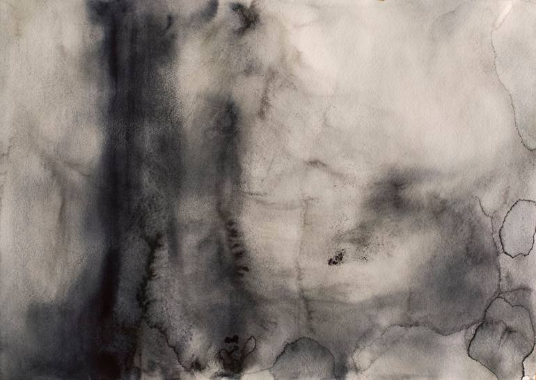 Black Abstract Mist | Abstract Watercolor 12 Painting by Alex Ivanov ...